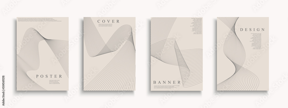 Set of stylish monochrome covers, templates, backgrounds, placards ...