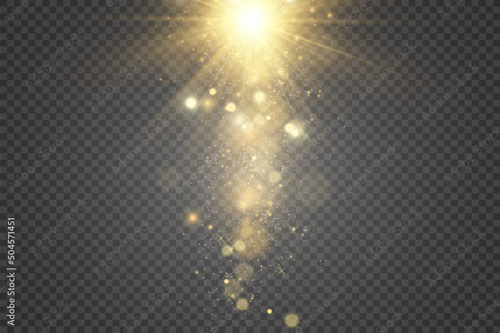 Vetor de Special lens flash, light effect. The flash flashes rays and ...