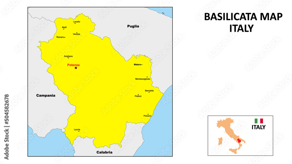 Fototapeta mapa świata dla dzieci Basilicata Map. State and district ... Fototapeta mapa świata dla dzieci Basilicata Map. State and district ...