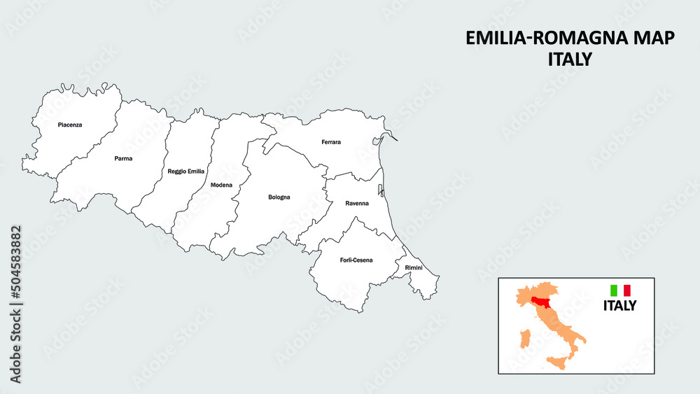 Emilia Romagna Map. State and district map of Emilia Romagna. Administrative map of Emilia ...