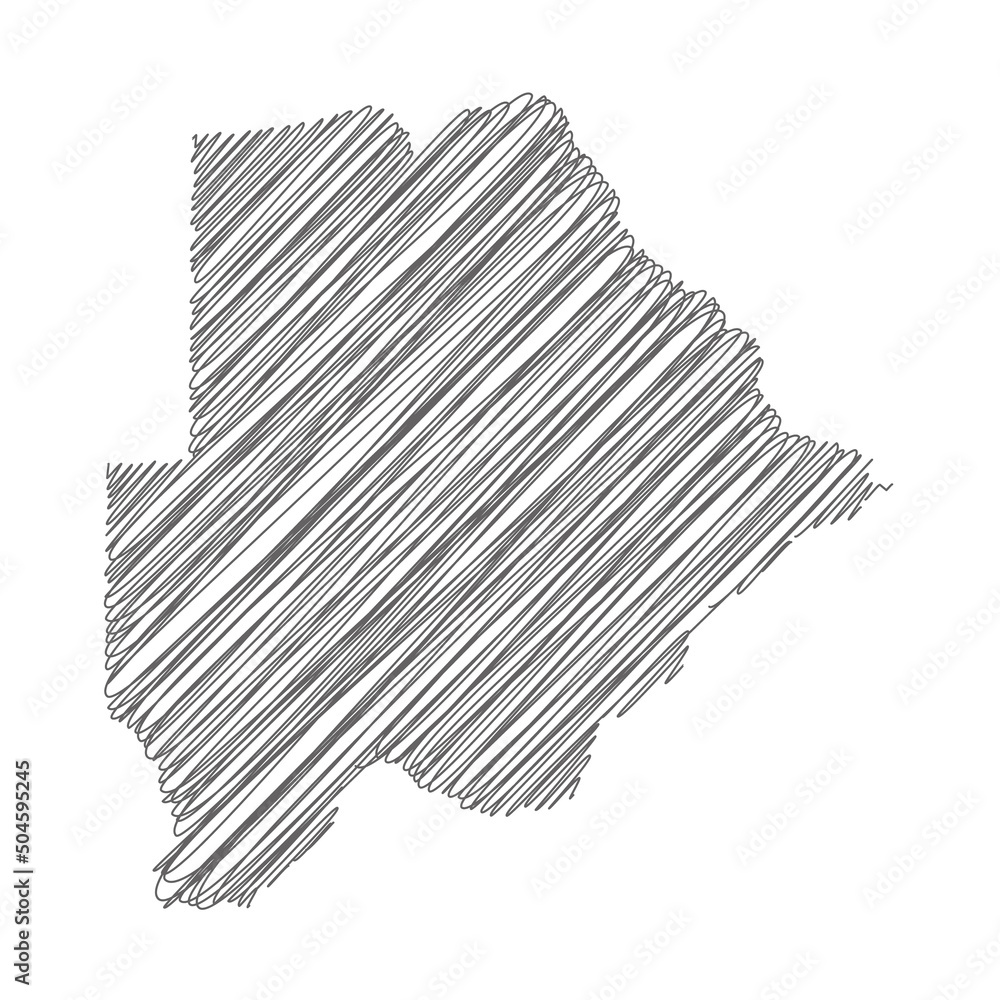 vector illustration of scribble drawing map of Botswana Stock Vector ...