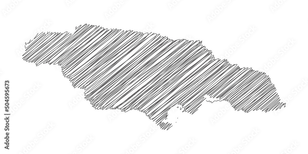 vector illustration of scribble drawing map of Jamaica Stock Vector ...