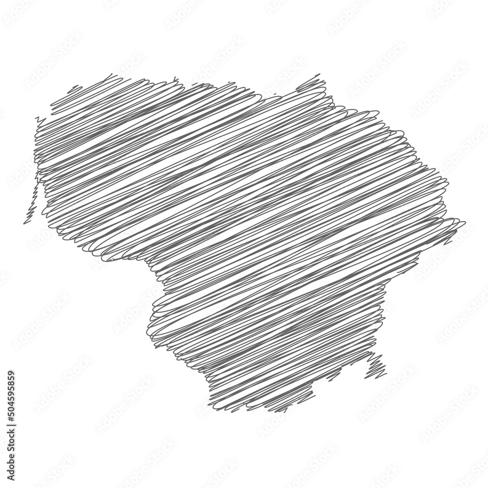 vector illustration of scribble drawing map of Lithuania Stock Vector ...