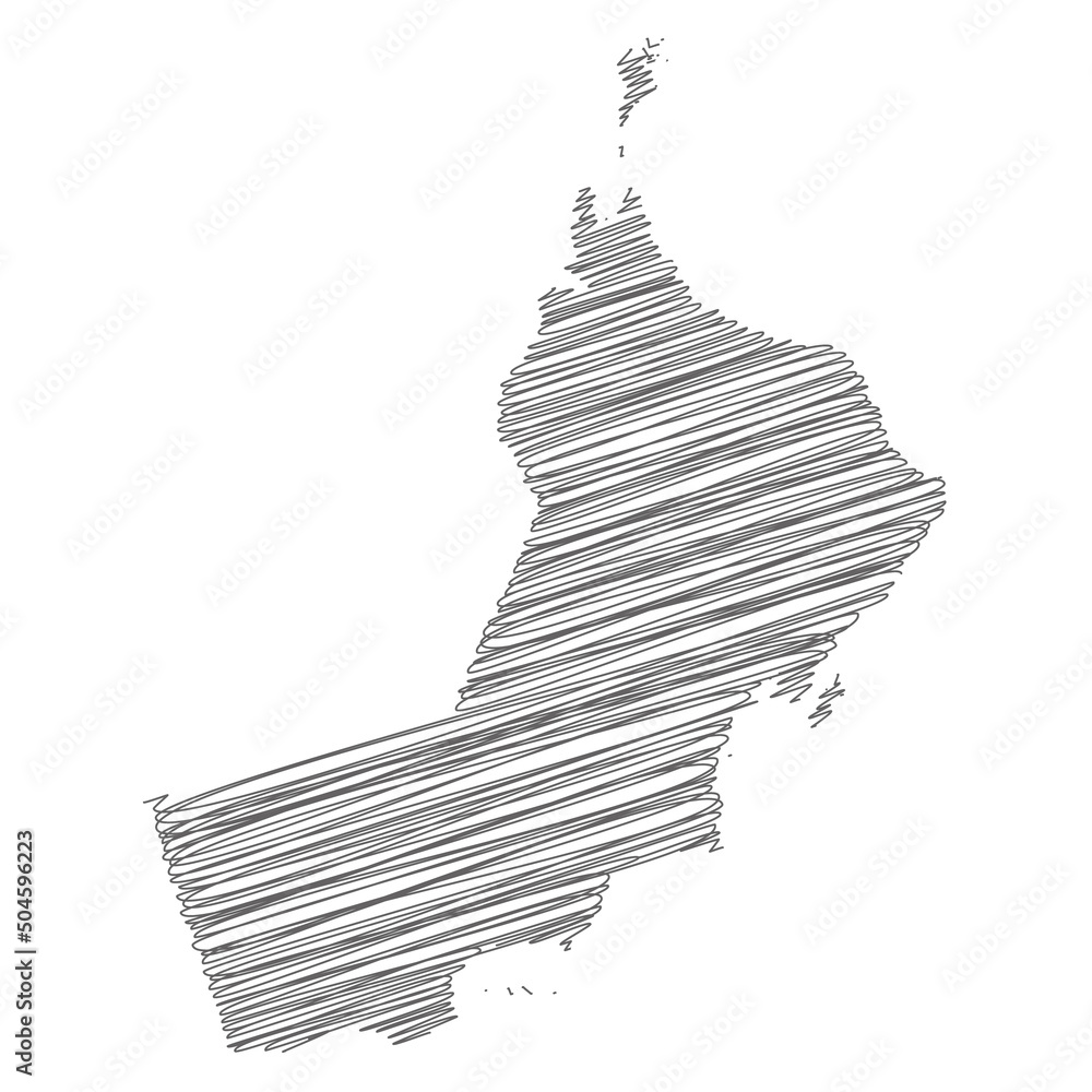 vector illustration of scribble drawing map of Oman Stock Vector ...