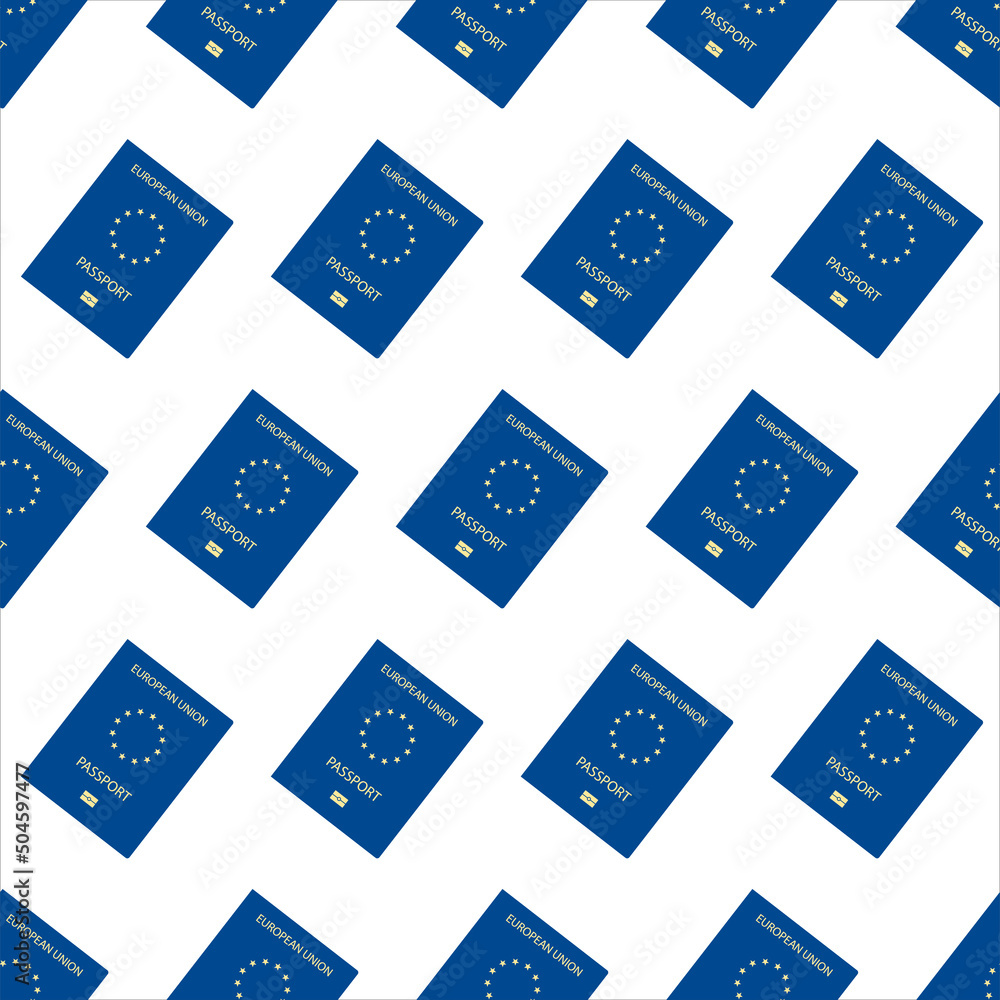 European union passport seamless pattern. Variation concept of a ...