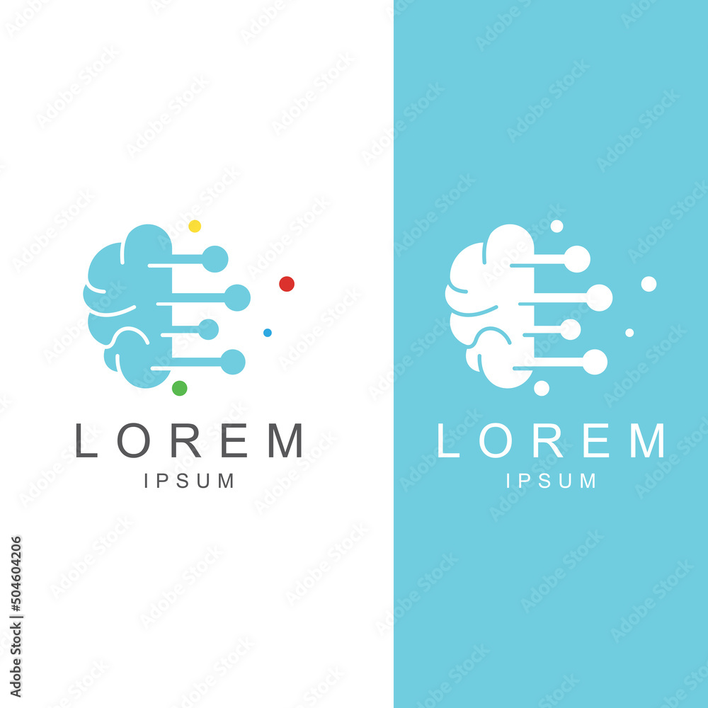 Brain logo. Brain logo with combination of technology and brain part ...