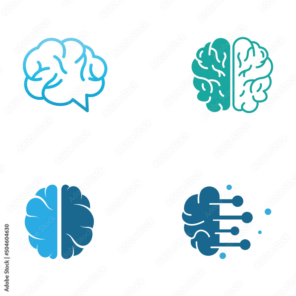 Brain logo. Brain logo with combination of technology and brain part ...