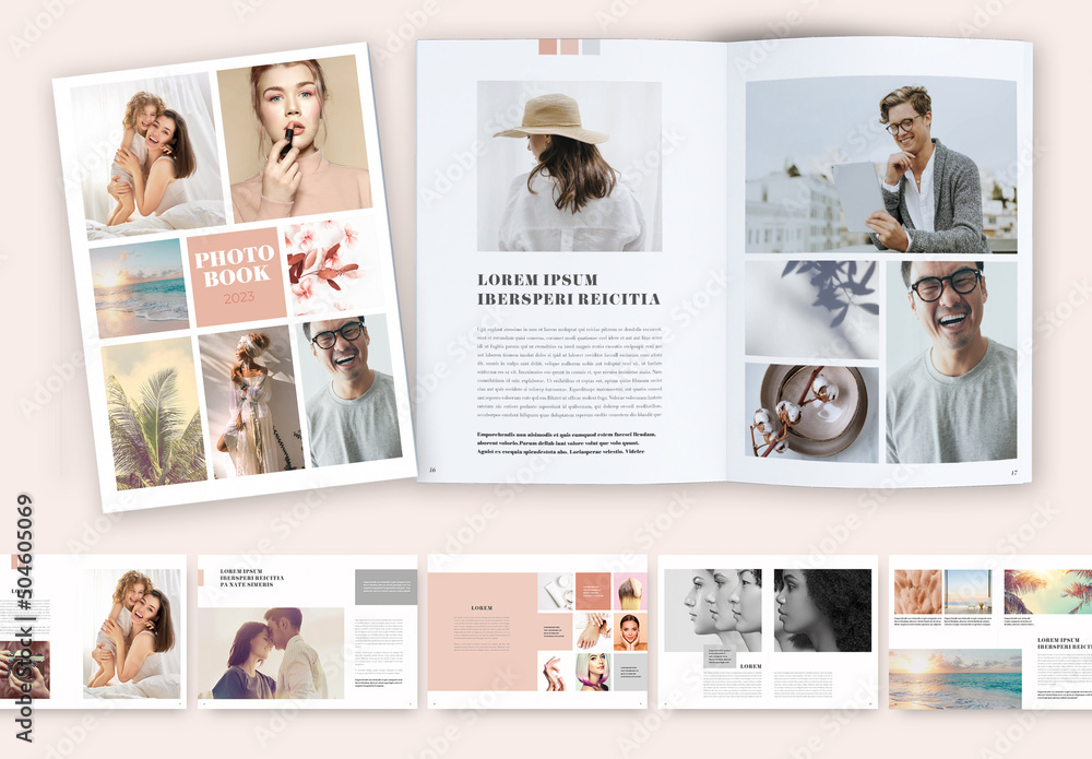 Square Style Photobook Stock Template | Adobe Stock