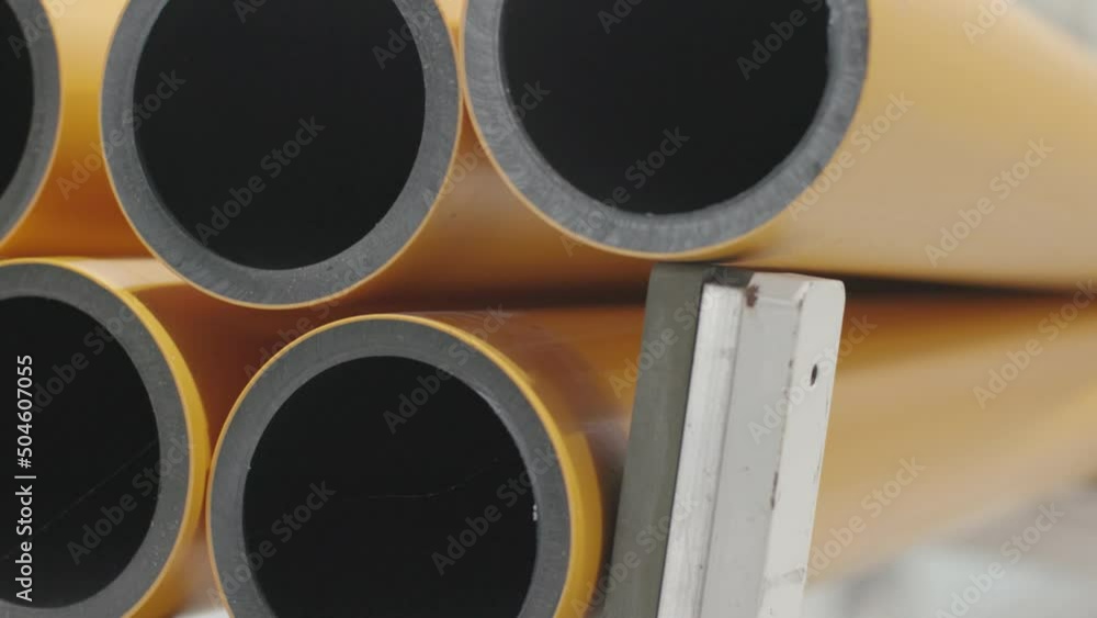Yellow polyethylene pressure gas pipe, PE 100, manufactured according ...