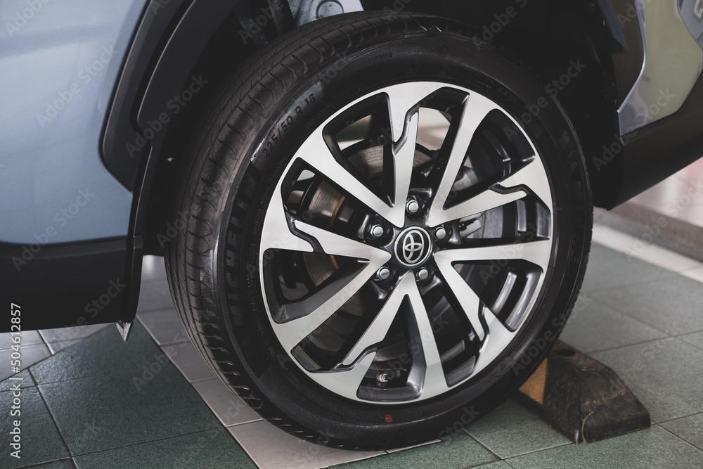 Bangkok, Thailand - MAY 14, 2022 : Alloy wheel tyre of All-new Toyota ...