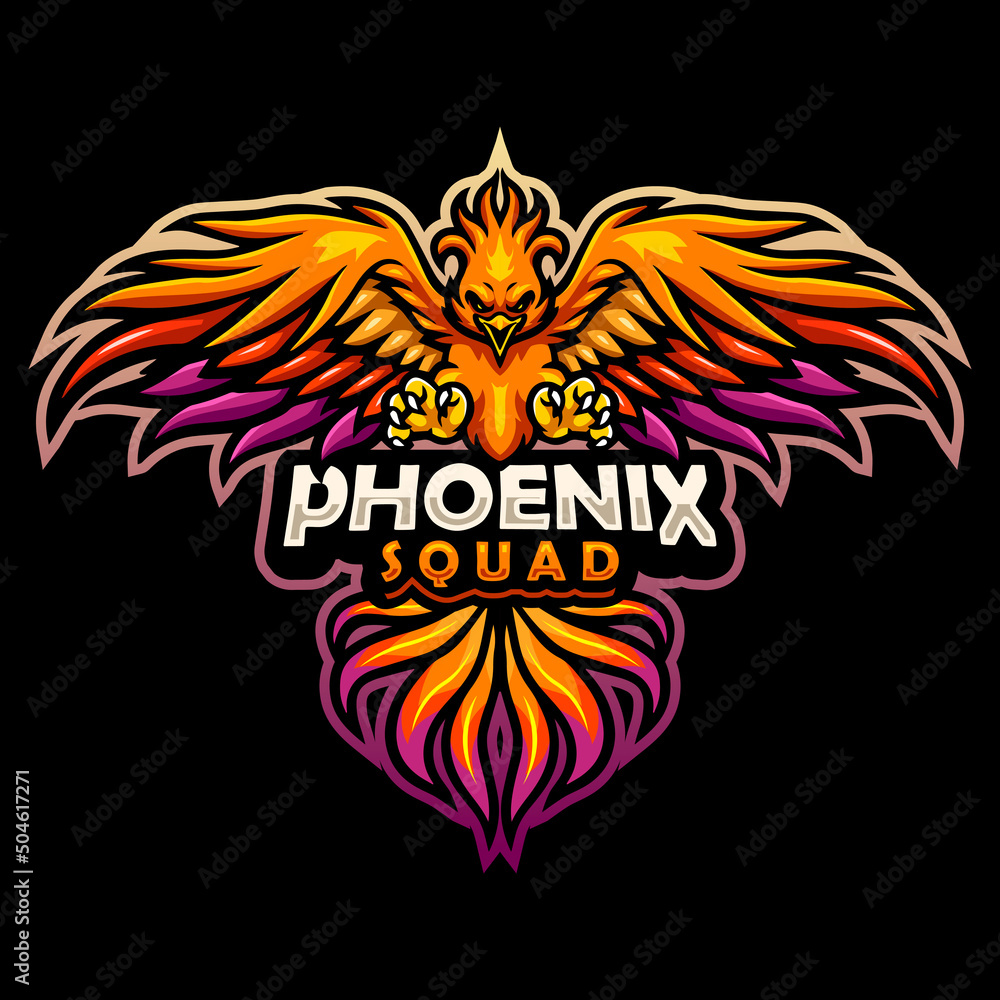 Phoenix bird mascot. esport logo design. for electronic sport gaming ...