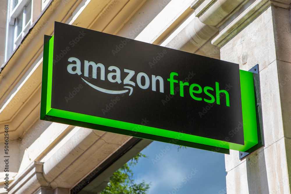 Amazon Fresh Store Sign in London, UK Stock Photo | Adobe Stock