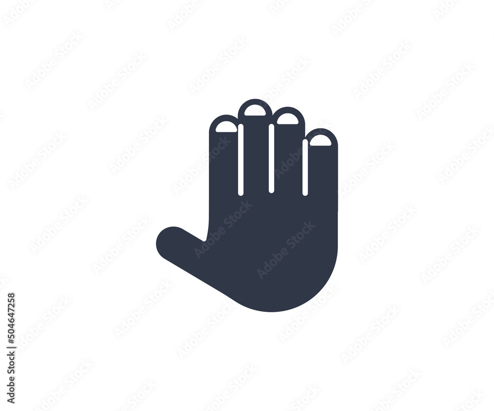 Backhand raising vector emoticon. Isolated stop hand sign emoji gesture ...