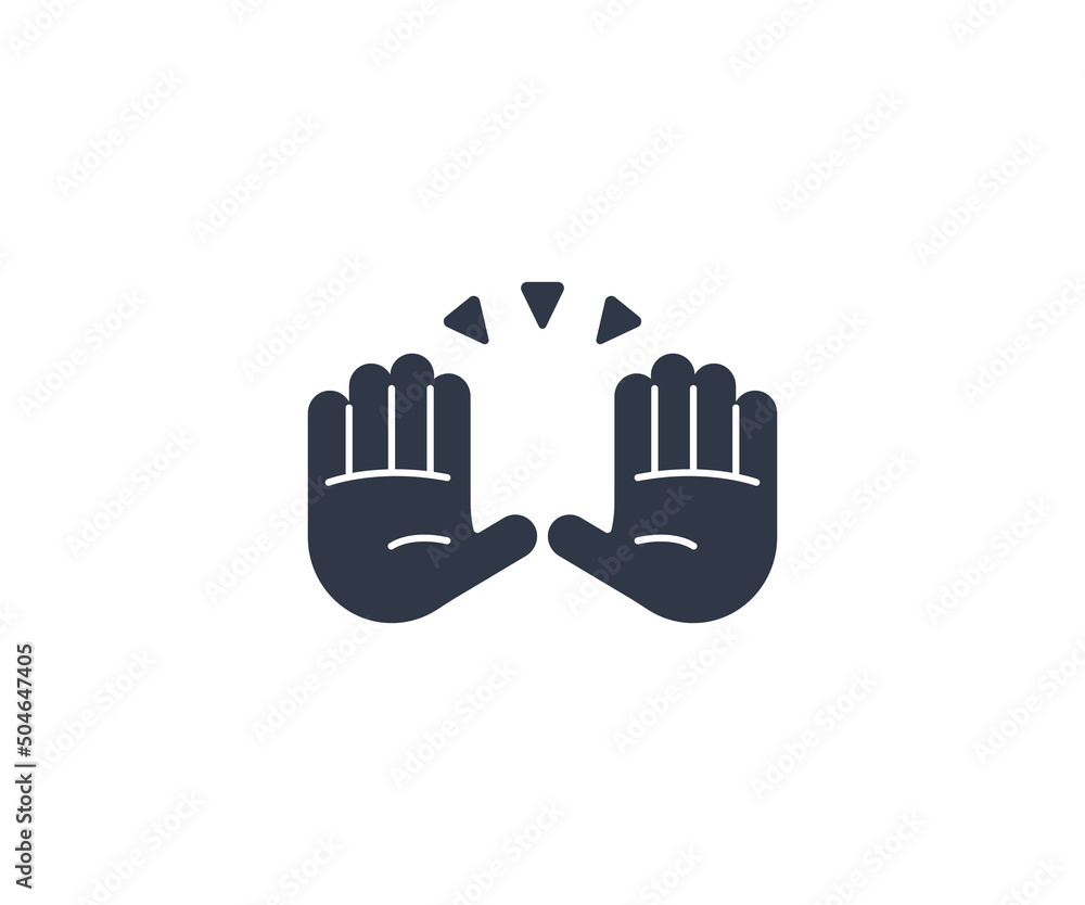 Raising Hands Gesture Emoticon. Vector Raising Hands Emoji Stock Vector ...