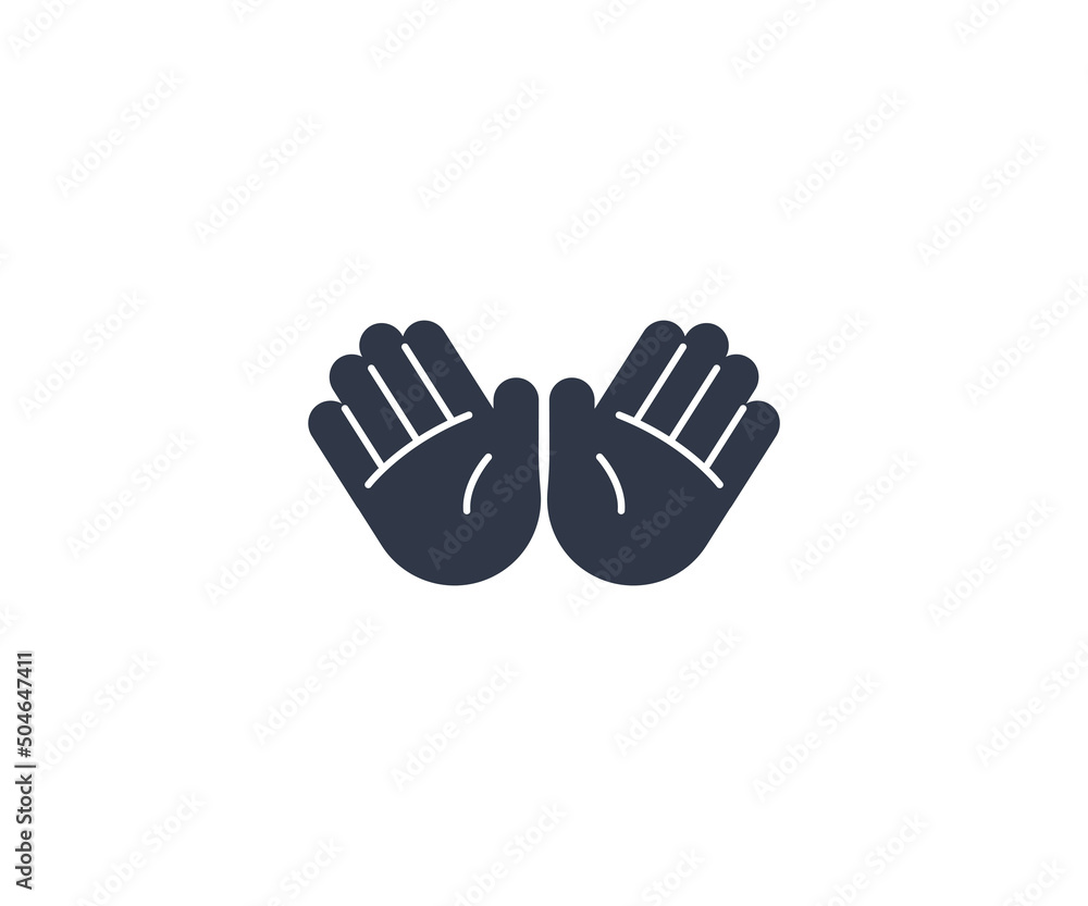 Open Hands Gesture Emoticon. Vector Open Hands Emoji Stock Vector ...