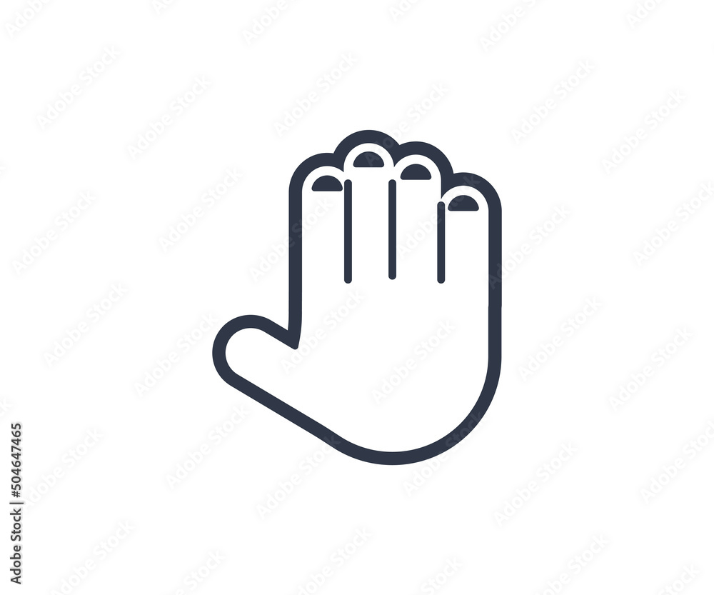 Backhand raising vector emoticon. Isolated stop hand sign emoji gesture ...