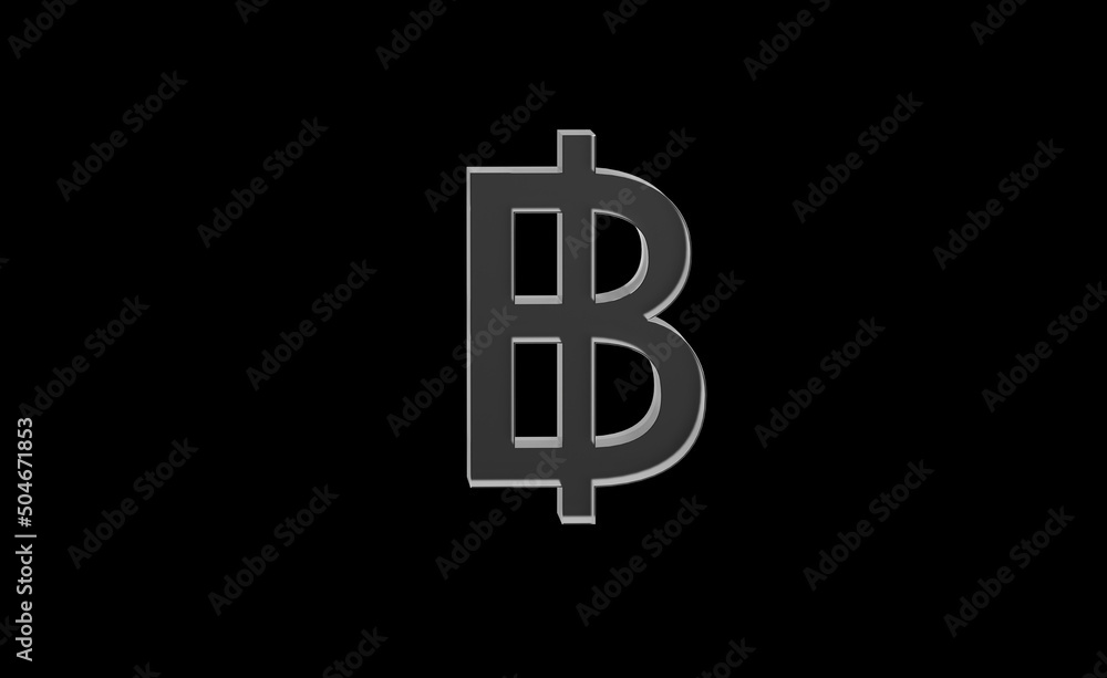 Thai baht currency symbol of Thailand TTD made with Glass - 3d ...