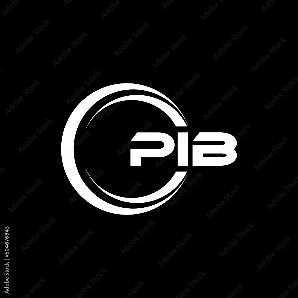 PIB letter logo design with black background in illustrator, vector ...