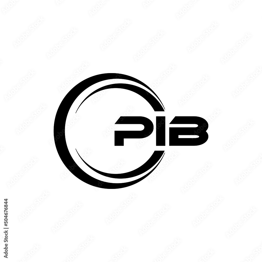 PIB letter logo design with white background in illustrator, vector ...