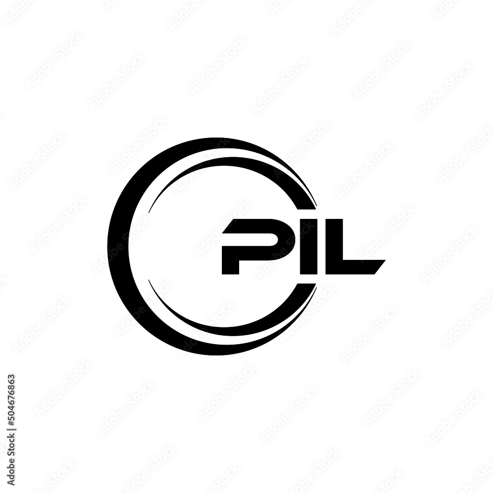 Vetor do Stock: PIL letter logo design with white background in ...