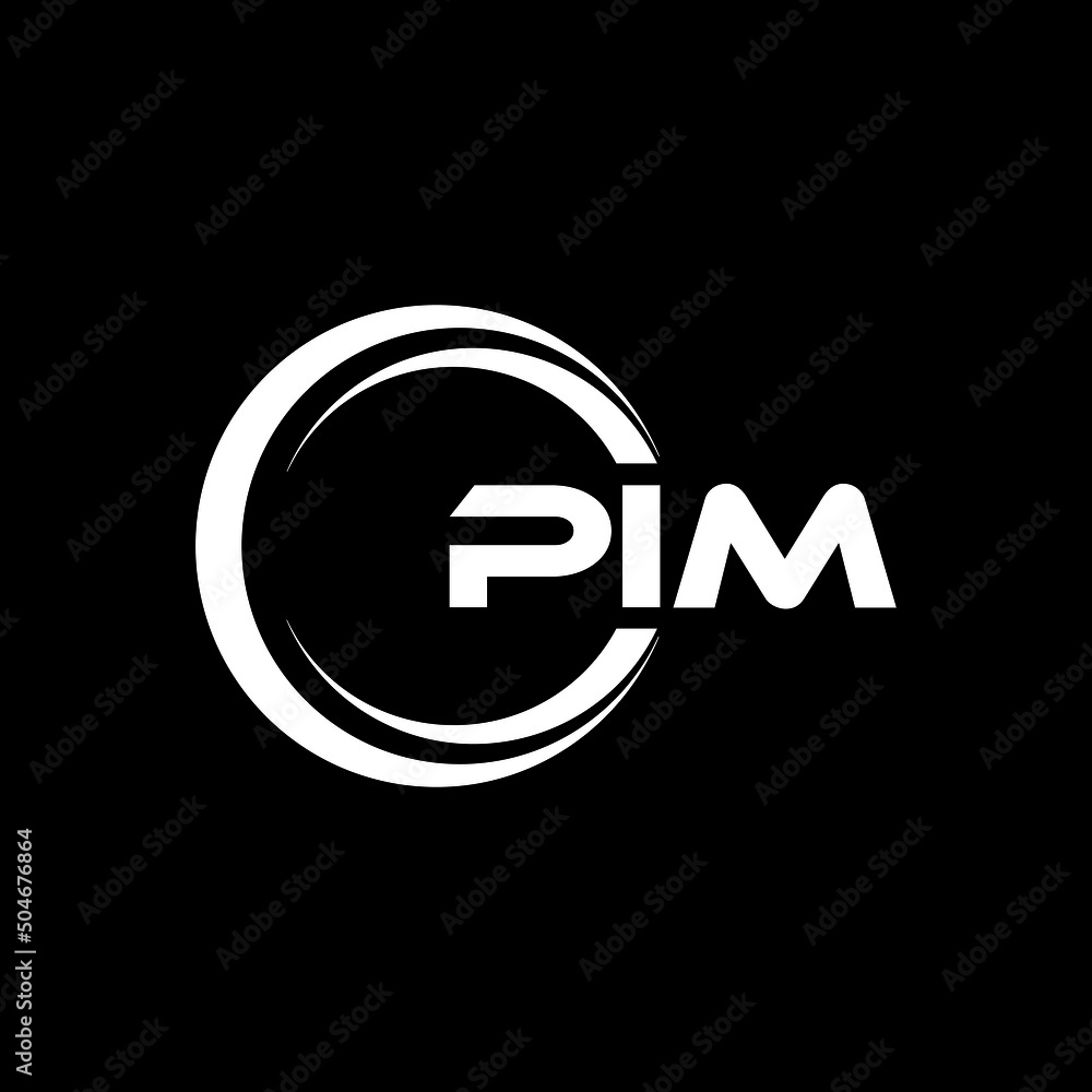 PIM letter logo design with black background in illustrator, vector ...