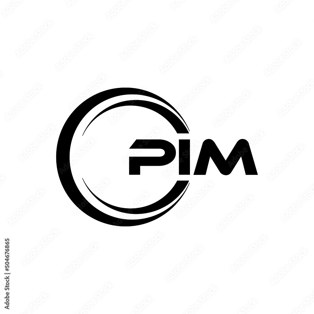 PIM letter logo design with white background in illustrator, vector ...
