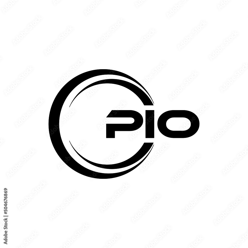 PIO letter logo design with white background in illustrator, vector ...