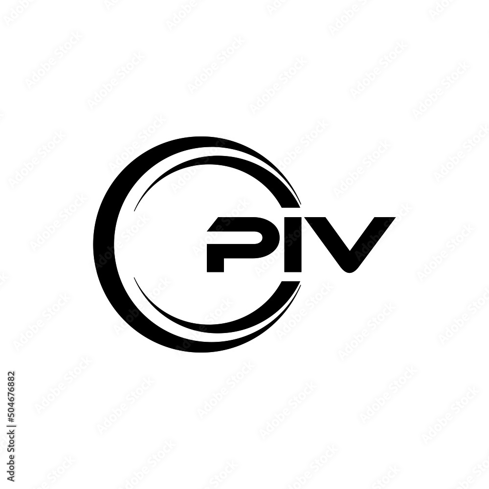 PIV letter logo design with white background in illustrator, vector ...