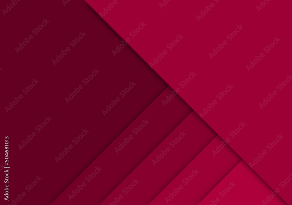 Red Background Geometric Overlap Layer Paper Cut on Dark with Space ...