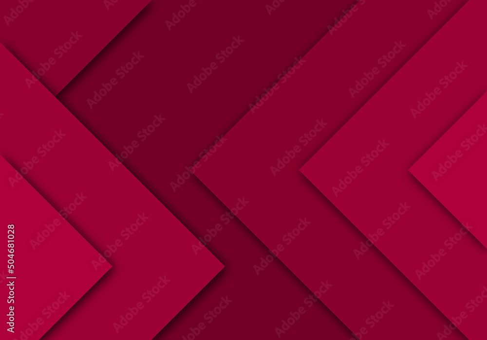 Red Background Geometric Overlap Layer Paper Cut on Dark with Space ...
