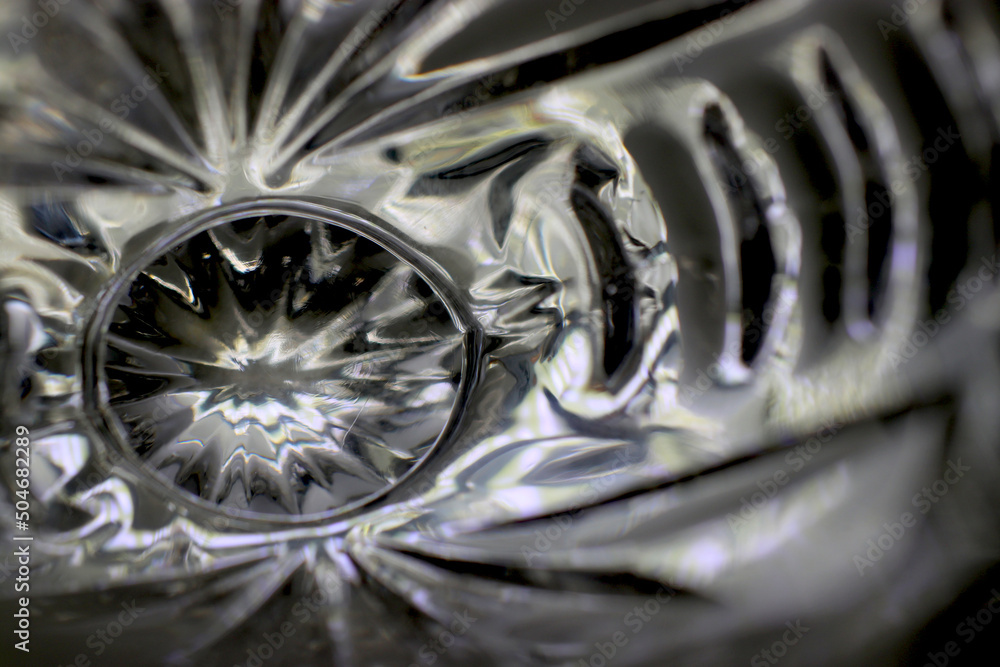 Emphasizes the metallic texture of antique cut crystal glass texture ...