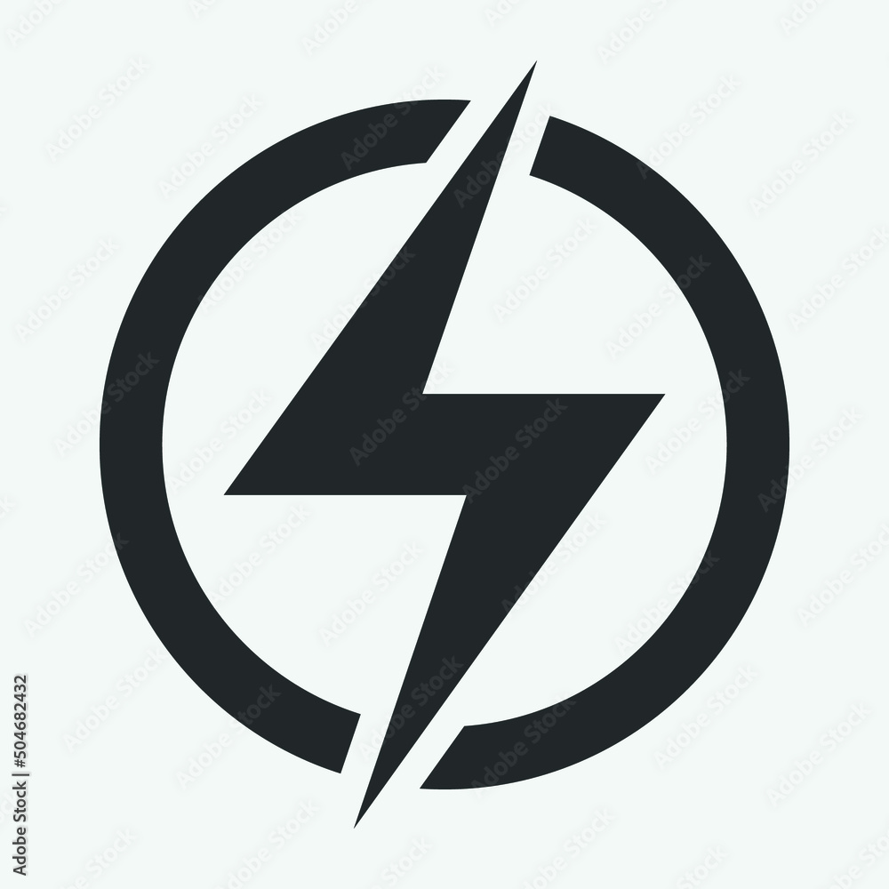 Power icon. Lightning, bolt, energy and thunder electric concept ...
