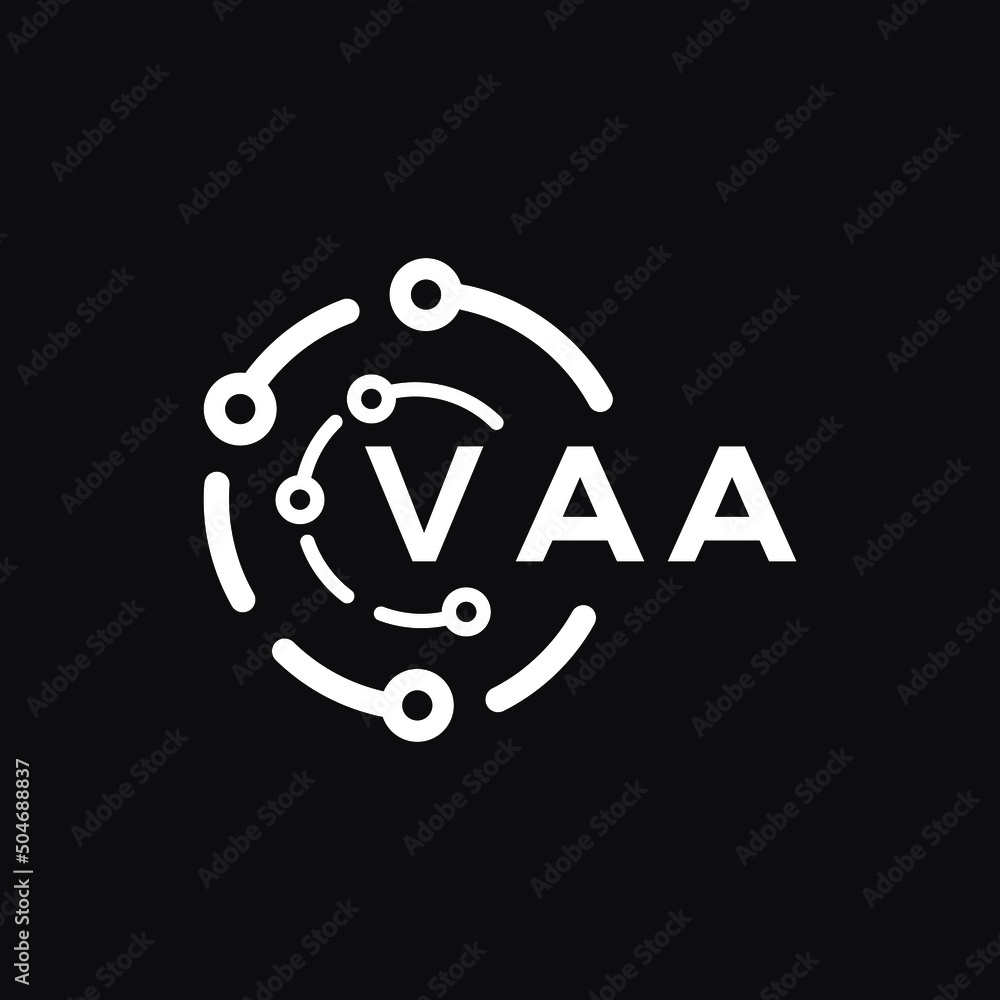 VAA technology letter logo design on black background. VAA creative ...