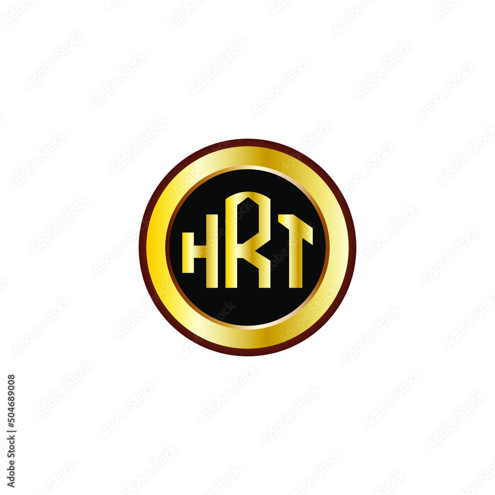 HRT letter circle logo design. HRT letter logo design with black ...