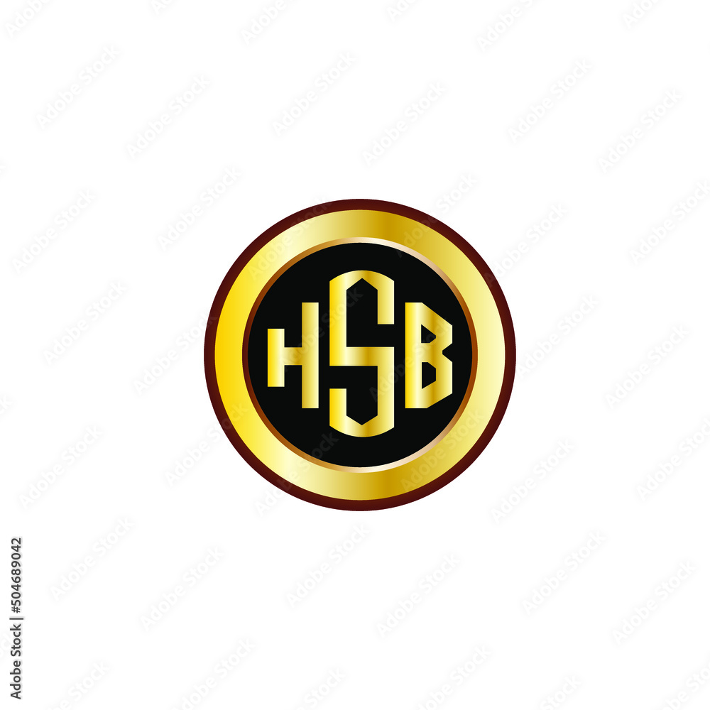 HSB letter circle logo design. HSB letter logo design with black ...