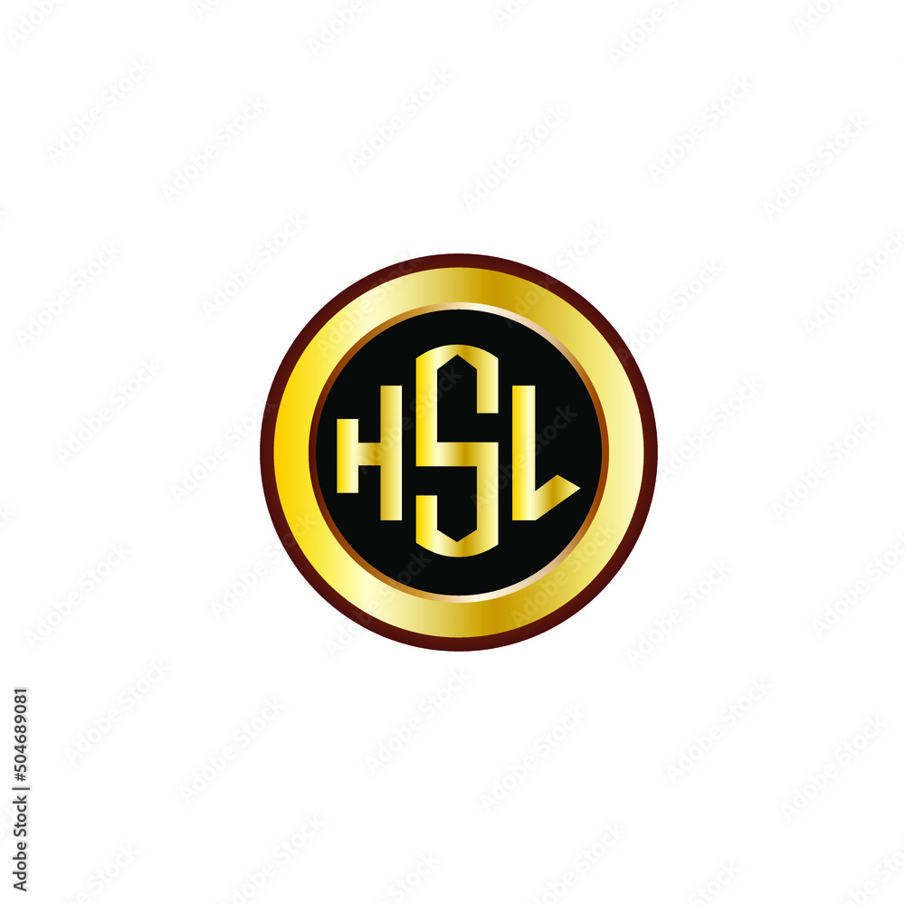 HSL letter circle logo design. HSL letter logo design with black ...