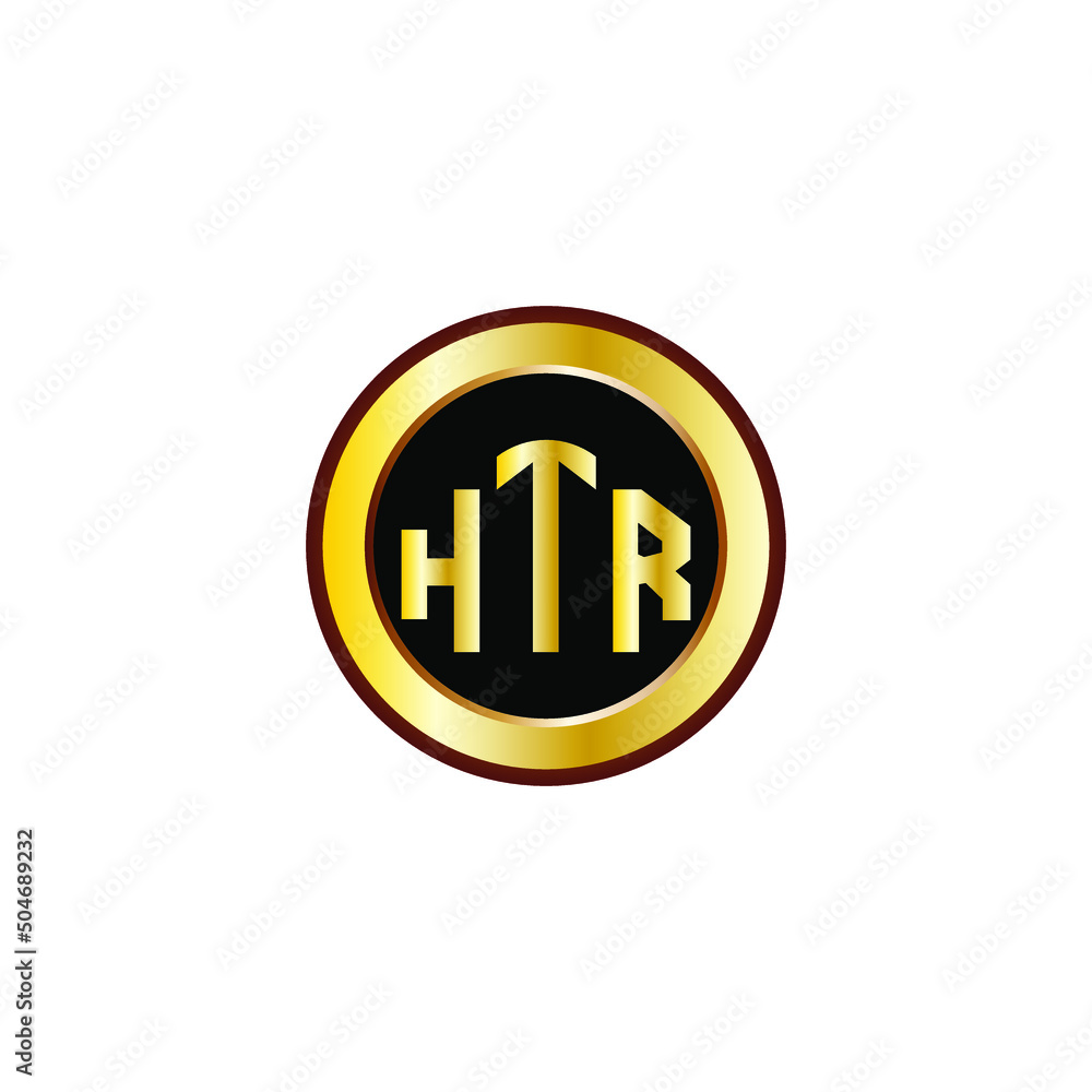 HTR letter circle logo design. HTR letter logo design with black ...