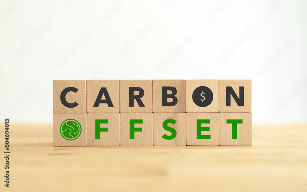 Carbon offset concept. Sustainable development and green business. To ...