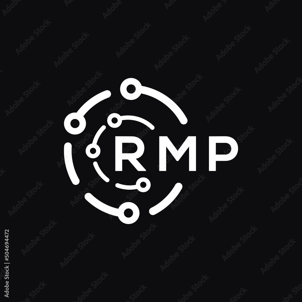 RMP technology letter logo design on black background. RMP creative ...