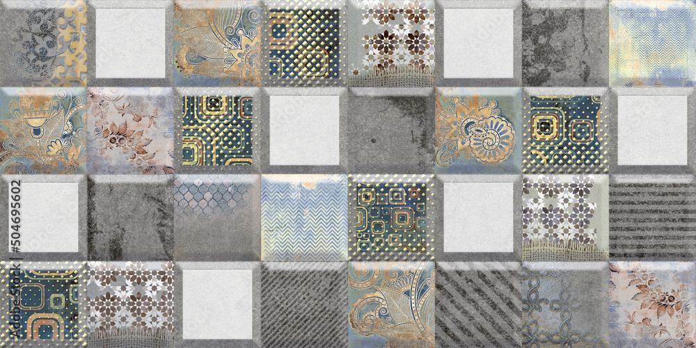 Multicolor Digital Wall Tile Decor For interior Home or Ceramic wall ...