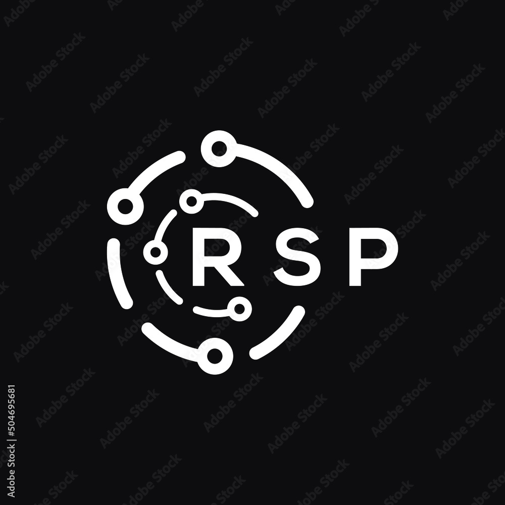 RSP letter logo design on black background. RSP creative initials ...