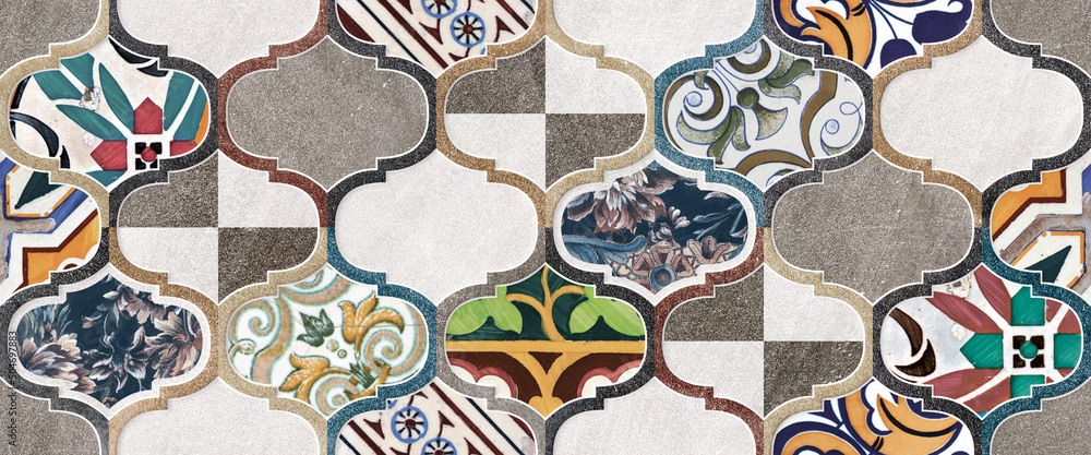Multicolor Digital Wall Tile Decor For interior Home or Ceramic wall ...