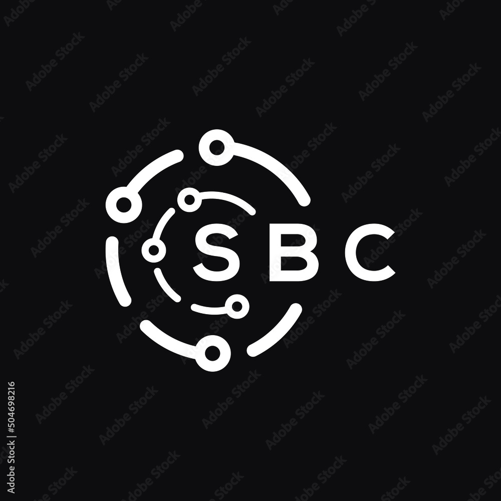 SBC technology letter logo design on black background. SBC creative ...