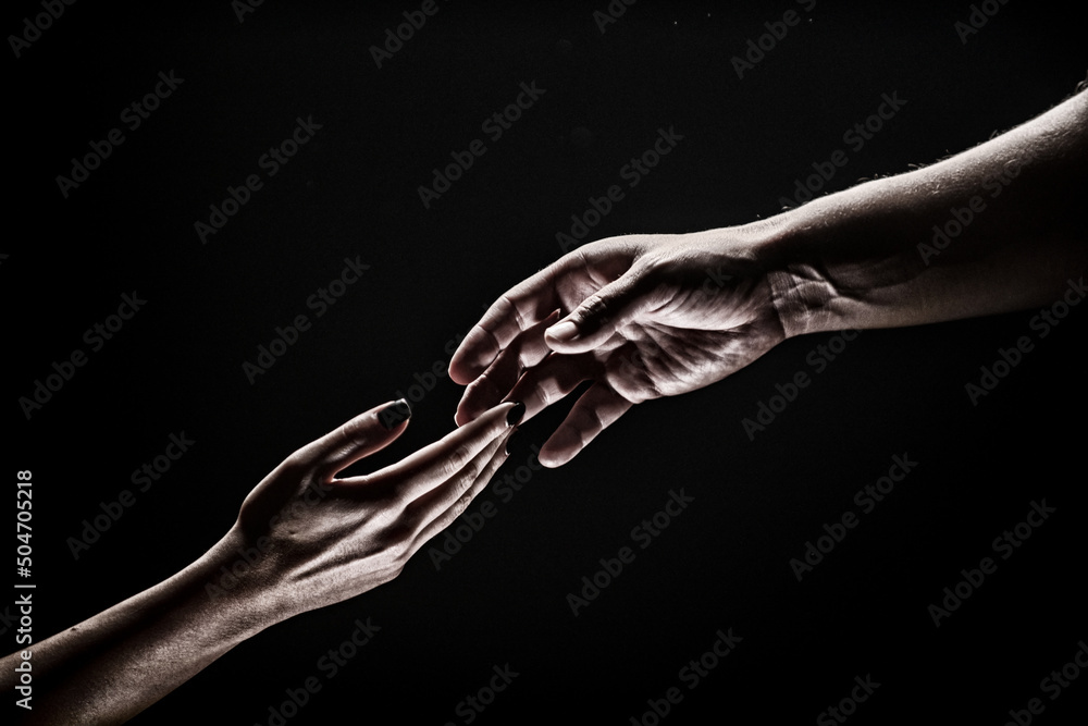 Two hands. Helping hand to a friend. Rescue or helping gesture of hands ...