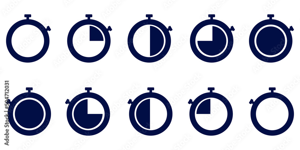 Delivery service sign. Collection simple timers in flat style isolated ...