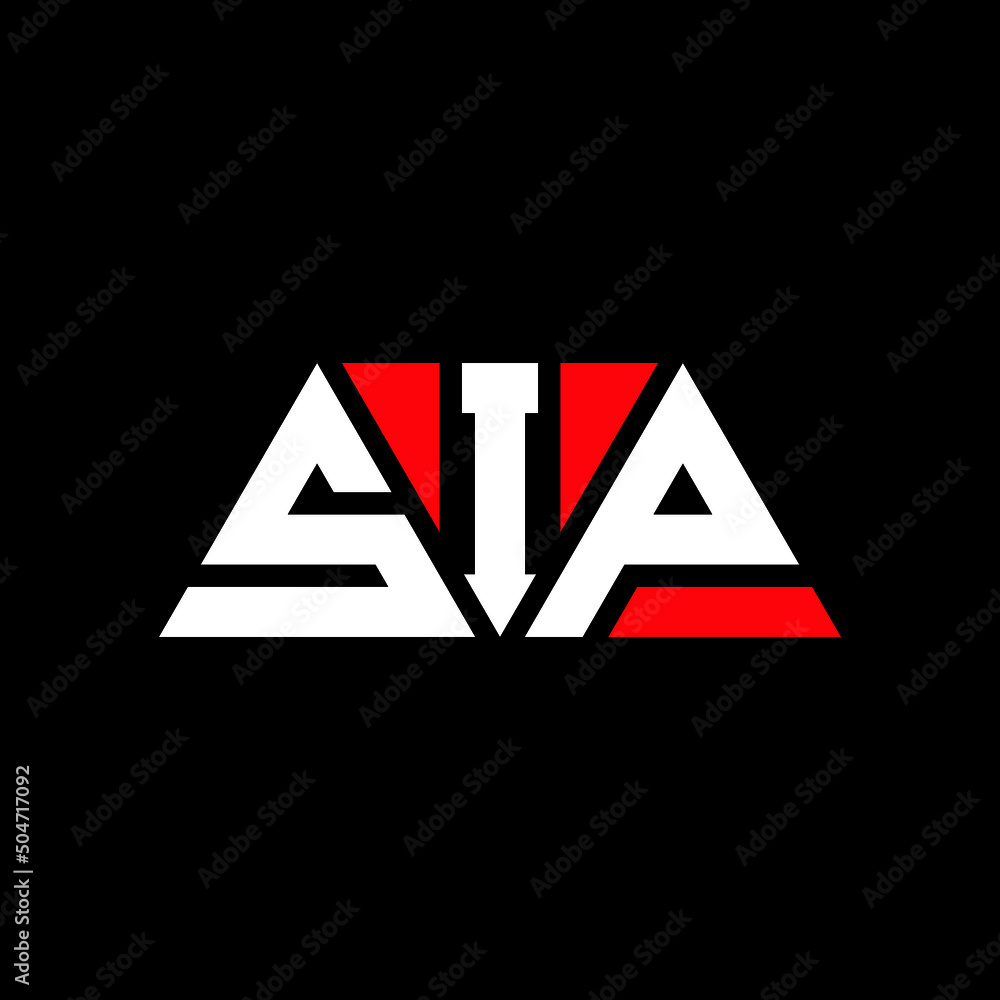 SIP triangle letter logo design with triangle shape. SIP triangle logo ...