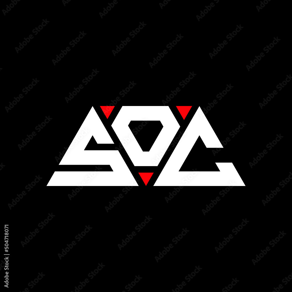 Vetor de SOC triangle letter logo design with triangle shape. SOC ...