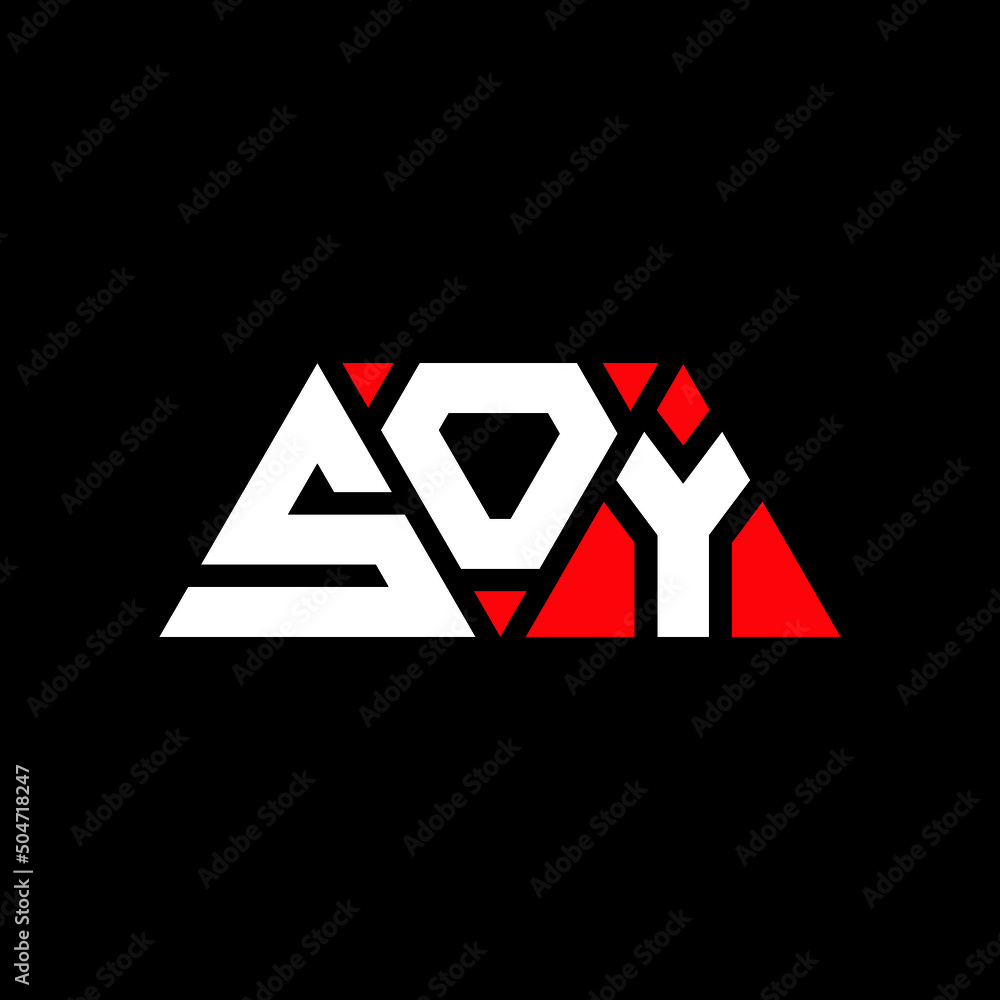 Vetor de SOY triangle letter logo design with triangle shape. SOY ...