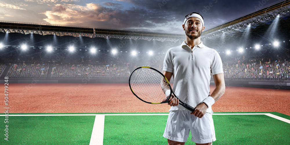 Professional tennis player . Mixed media Stock Photo | Adobe Stock