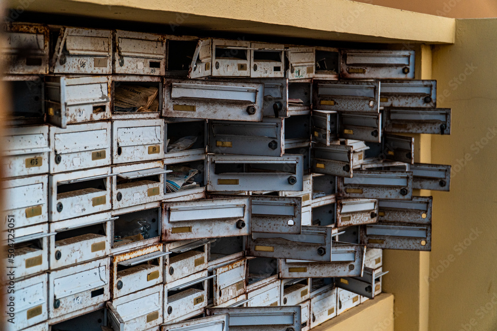 Aufgebrochene Briefkästen auf Fuerteventura Stock Photo | Adobe Stock